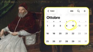 Because 10 days are missing from October 1582 in the iPhone calendar